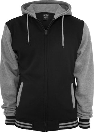 Urban Classics Kapuzenpullover Zweifarbiger Rei&szlig;verschluss f&uuml;r Herren (Schwarz/Grau)