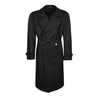 Tagliatore Homme, Manteaux, Noir, Taille: XL Wool Trench Coat