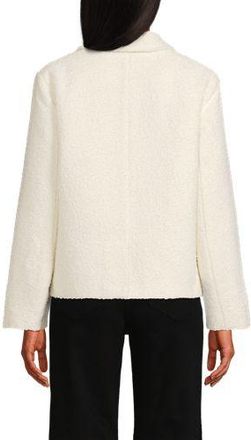 Lands End Bouclé-Jacke, Damen, Größe:44-46 petite, Weiß, Polyester, by Lands End