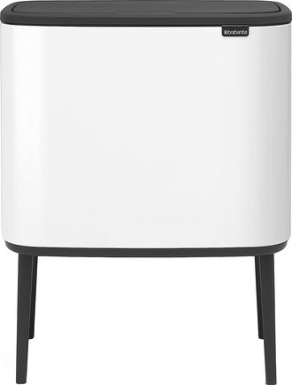 Brabantia Bo Touch Bin 3 x 11 L Abfalleimer, Metall, Weiß, 54 x 32 x 68 cm, 1 Einheiten