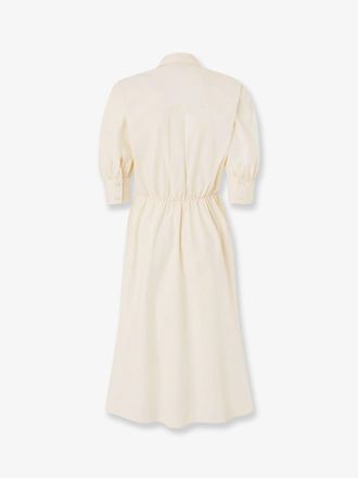 Pinko Womens Dress A-Line Stretch Cotton Beige