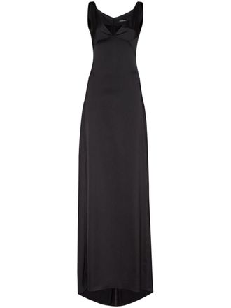 Dsquared2 robe en satin à coupe longue - Noir