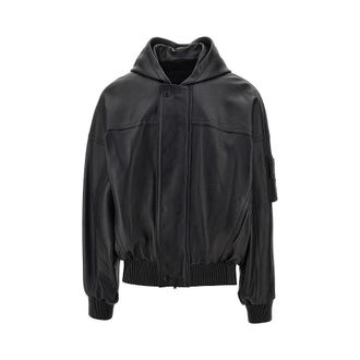 Balenciaga Nappa leather hooded bomber jacket Man L