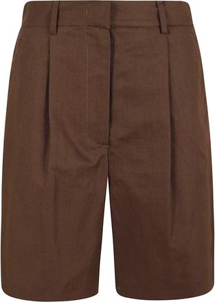 Max Mara Femme, Shorts, Brun, Taille: 42 FR Canvas Bermuda Shorts