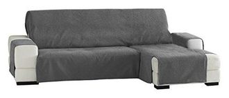 Eysa Zoco Nicht Elastisch Sofa &Uuml;berwurf Chaise Longue rechts, Frontalsicht, 290 cm. Farbe 26-Grau, Chenille, Grau, 29 x 9 x 37 cm, 1 Einheiten