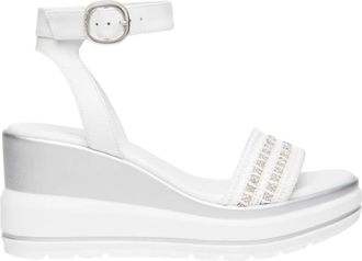 Nero Giardini Femme, Chaussures, Blanc, Taille: 36 EU Sandale compens&eacute;e