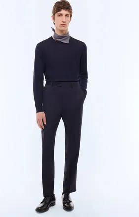 Fursac Pantalon de costume ajust&eacute; en serge de laine - Taille 36 - Homme