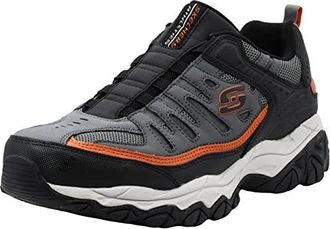 Skechers Baskets à enfiler After Burn M Fit pour homme, Gris anthracite/orange, 47.5 EU