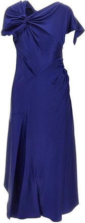 Victoria Beckham Crepe back satin asymmetrical midi dress Woman 12