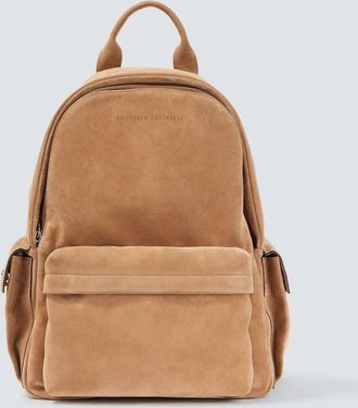Brunello Cucinelli Rucksack aus Veloursleder