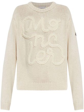Moncler sweat en coton à logo brodé - Blanc