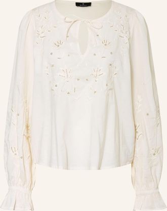 Monari Monari Blusenshirt Mit R&uuml;schen Und Schmucksteinen beige