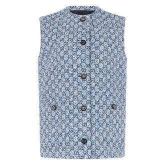 Gucci Gg Tweed Weste - - Suits - Damen - Blau - M
