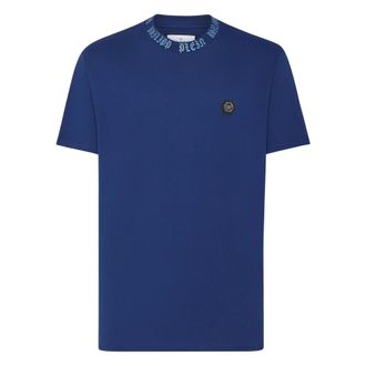 Philipp Plein T-Shirt Rundhals SS Skull&Bones - - Tops - Herren - Blau - XS