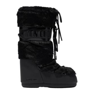 Moon Boot Botte MB Icon Fausse Fourrure - Femme - Chaussures - Noir - Taille: 39 EU
