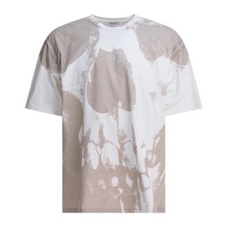 Alexander McQueen Baumwoll-T-Shirt mit Totenkopf-Print - - Tops - Herren - Beige - L
