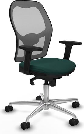 Piqueras y Crespo B&uuml;rostuhl mit 2D-Armlehnen, h&ouml;henverstellbare Lendenwirbelst&uuml;tze, ausgestattet mit 5 Positionen und injiziertem Schaumstoff, Grau/Flaschengr&uuml;n