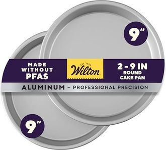 Wilton Performance Pans Runde Kuchenform Ø 23 cm 2 Stück: Backform Rund für Gleichmäßige Wärmeverteilung Kuchenblech Tortenform Kuchenbackform - 22,8x5,08 cm