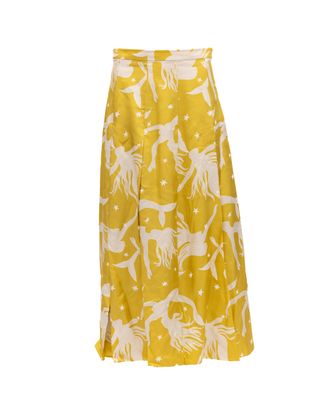 Valentino Garavani Mermaid-Print Maxi Skirt - Yellow