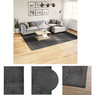 vidaXL The Living Store - Teppich iza Kurzflor Skandi-Stil Anthrazit 200x280 cm - Teppiche - Anthrazit