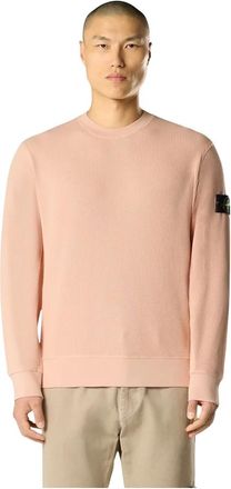 Stone Island Homme, Sweatshirts et sweats &agrave; capuche, Rose, Taille: S Cotton Waffle Fleece Crewneck