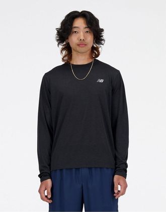 New Balance Athletics - Lang&auml;rmliges Shirt in Schwarz