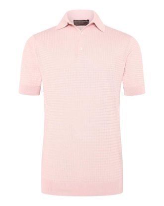 FILIPPO DE LAURENTIIS Softes Poloshirt aus Baumwolle mit Waffelstruktur in