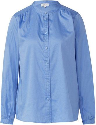 s.Oliver Langarmbluse Bluse Stehkragen-Bluse aus leichtem Baumwoll-Satin