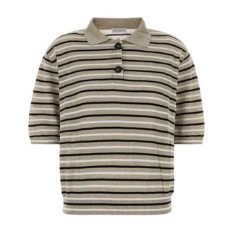 Brunello Cucinelli Homme, Pulls, Multicolore, Taille: M Maille Ray&eacute;e &agrave; Col