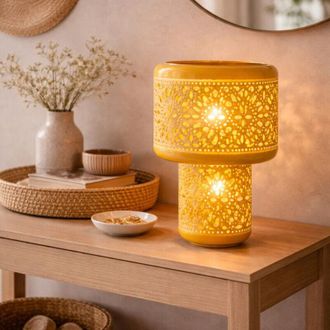 Millumine Lampe &agrave; poser m&eacute;tal &eacute;maill&eacute; safran Nora