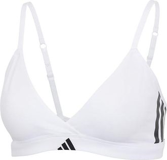 adidas Damen Triangle WRAP Bralette-Sport Active Essentials Cotton 3 Stripes BH, 100 White, XS
