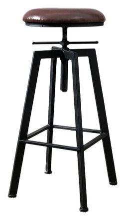 Generic Barhocker mit schmiedeeiserner R&uuml;ckenlehne, moderner minimalistischer hoher Hocker, Stabiler Dreibein-Barhocker/62-80 cm