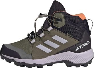 adidas Unisex Terrex Mid Gore-TEX Hiking Shoes Wanderschuhe, Olive Strata/Silver Dawn/Amber, 33 EU