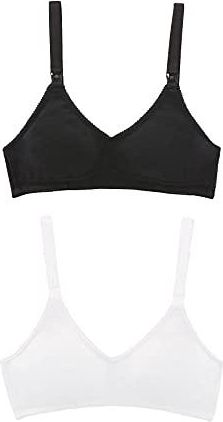 Vertbaudet 2 Soutiens-Gorge dallaitement Triangle en cotonlot noir/blanc100C