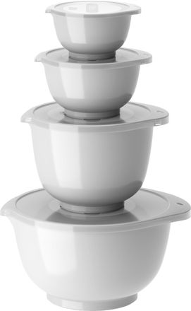 Rosti Mepal Margrethe Schüssel Set, Rührschüssel Set, 8-Teilig mit 4 Rührschüsseln und 4 Deckel, Teigschüssel aus Recycelbarem Kunststoff, 0,25 Liter, 0,5 Liter, 