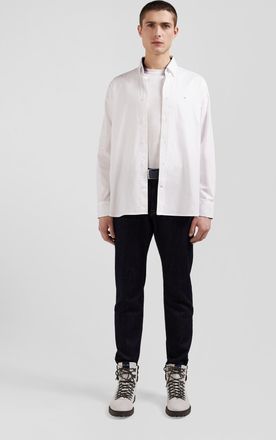 Eden Park Chemise En Coton Blanc Coupe Regular Broderie Dos N&deg;10