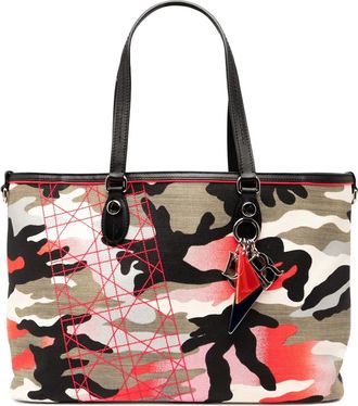 Dior 2011 mittelgroßer Anselm Reyle Canvas-Camouflage-Tote Bag - Grau