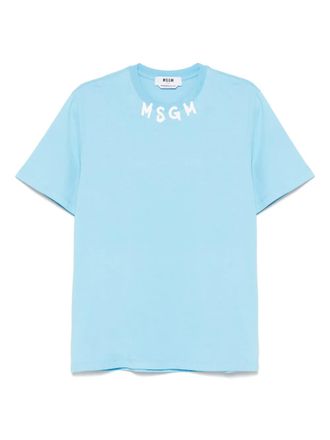 Msgm t-shirt à logo imprimé - Bleu