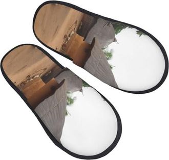 Generic Hiver Pantoufles Habitat Traditionnel Au Ghana Doux Pantoufles De Maison Antid&eacute;rapant Chaussons Maison Pour Spa Camping Femmes M