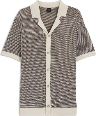 BOSS Herren C-Iconico Regular-Fit Strick-Cardigan aus Baumwolle Wei&szlig; XL