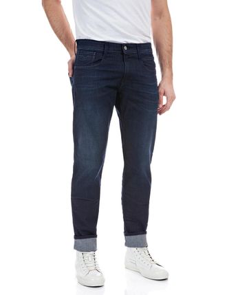 Replay Slim-fit-Jeans REPLAY Anbass Superstretch, Herren, Gr. 32, L&auml;nge 34, blau (dunkelblau), Denim/Jeans, Obermaterial: 90% Baumwolle, 8% Polyester, 2% Ela