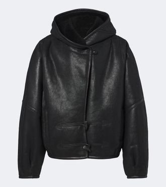 Isabel Marant Veste Amiel en cuir &agrave; capuche
