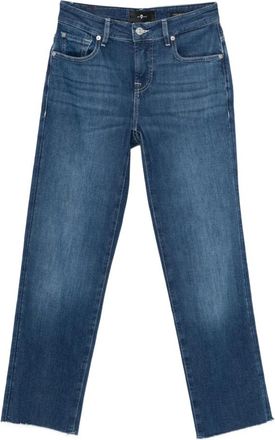 7 For All Mankind Femme, Jeans, Bleu, Taille: W24 Calie Straight Ankle Raw Cut