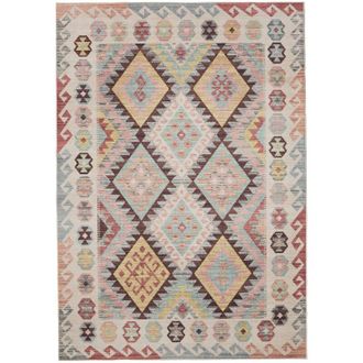 benuta Basic Waschbarer Teppich George - Multicolor 140x200 cm - Kunstfaser - Rechteckig & im Style: Kelim, Ethno-Style, Shabby Chic - Pflegeleicht f&uuml;r