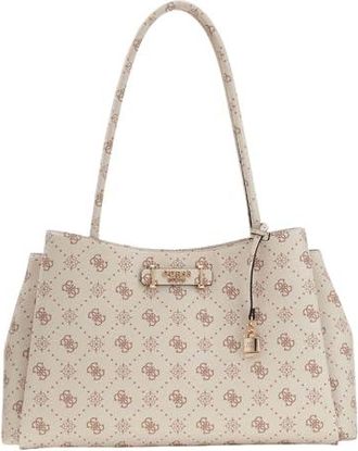 Guess sac &agrave; &eacute;paule Carrie Logo Girlfriend Carryall Vanilla Logo &eacute;cru