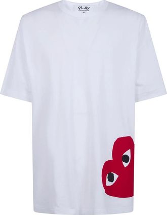 Comme Des Gar&ccedil;ons Homme, Tops, Blanc, Taille: M Corner Heart T-Shirt