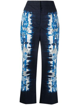 Alberta Ferretti pantalon ample &agrave; imprim&eacute; g&eacute;om&eacute;trique - Bleu