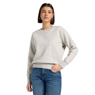 Lee Womens Raglan Crew SWS Sweatshirt, Grey Heather, M