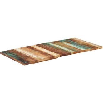 vidaXL Vidaxl - Dessus de table rectangulaire 120x60 cm - Bois massif de r&eacute;cup&eacute;ration - &Eacute;paisseur 25-27 mm - Finition polie et laqu&eacute;e