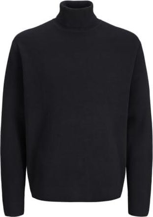 Jack & Jones Knit Roll Neck Jprblamilano Stitch Pull &agrave; col roul&eacute;, Noir, S Homme